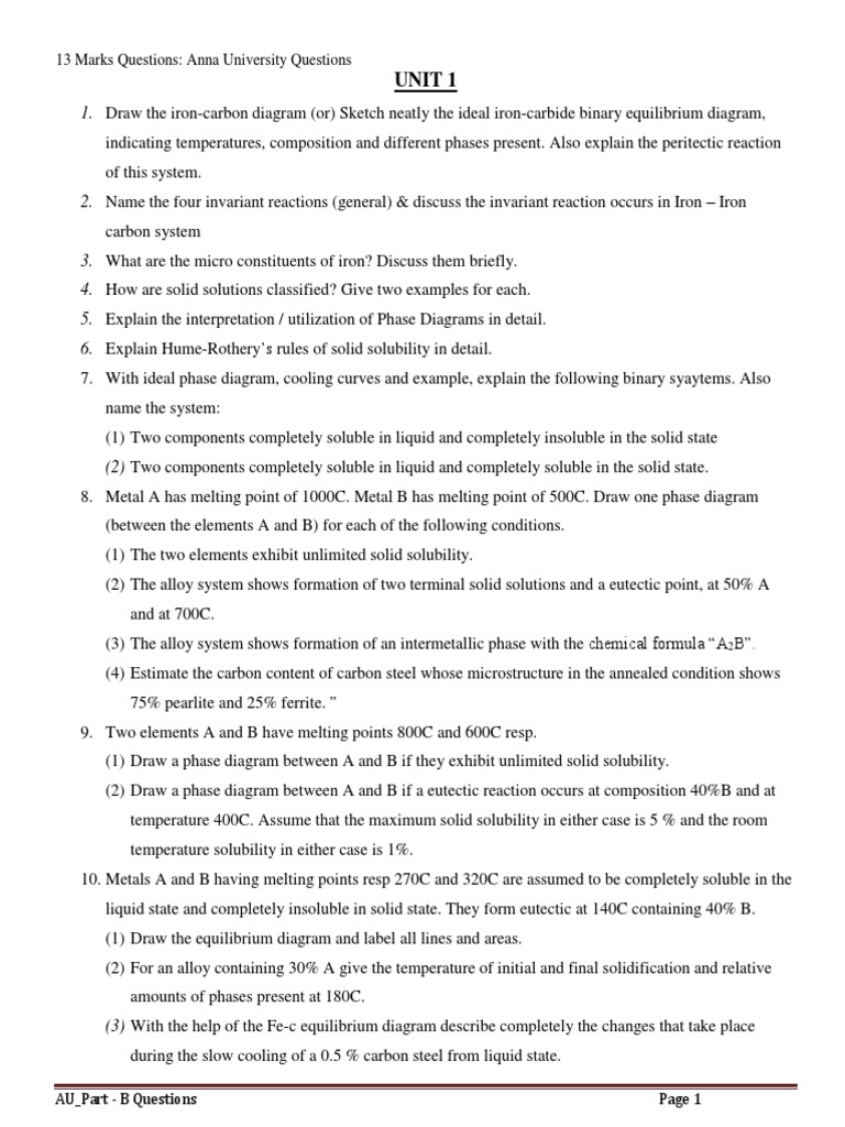 Unit 1: 13 Marks Questions: Anna University Questions | PDF | Heat ...