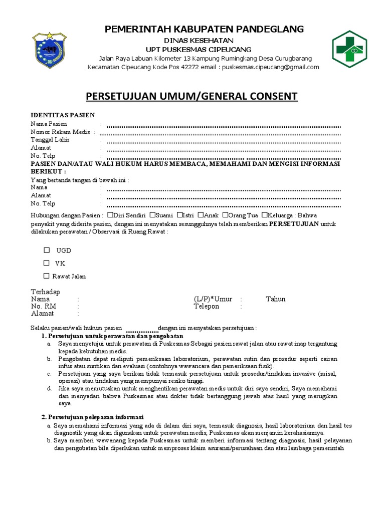 3.1. Ep 3 Form-General-Consent | PDF | Kesehatan Holistik