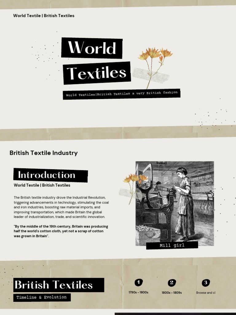 World Textiles British Textiles | PDF | Spinning (Textiles) | Weaving
