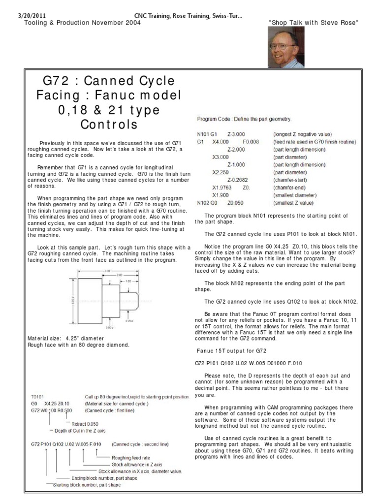 G72 Canned Cycle | PDF | Industrial Processes | Metalworking