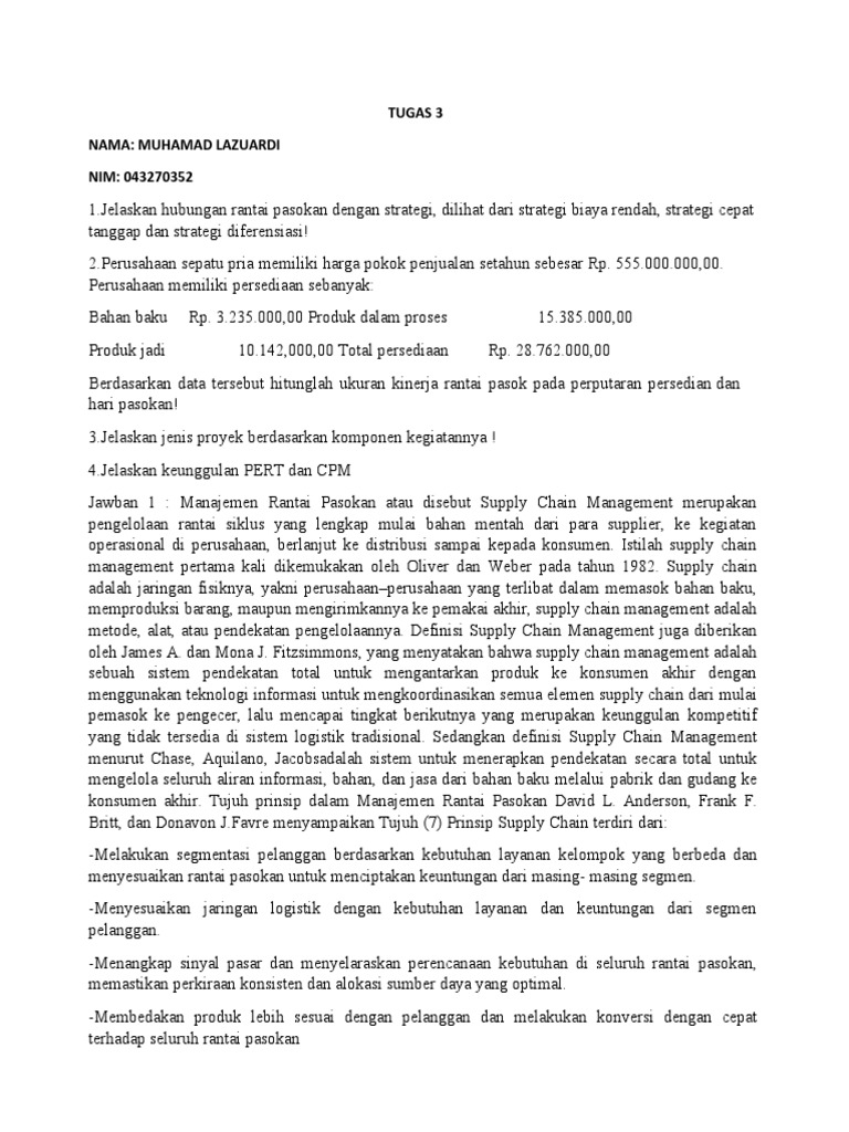 Tugas 3 Muhamad lazuardi-MANAJEMEN OPERSASI EKMA4215.89 | PDF