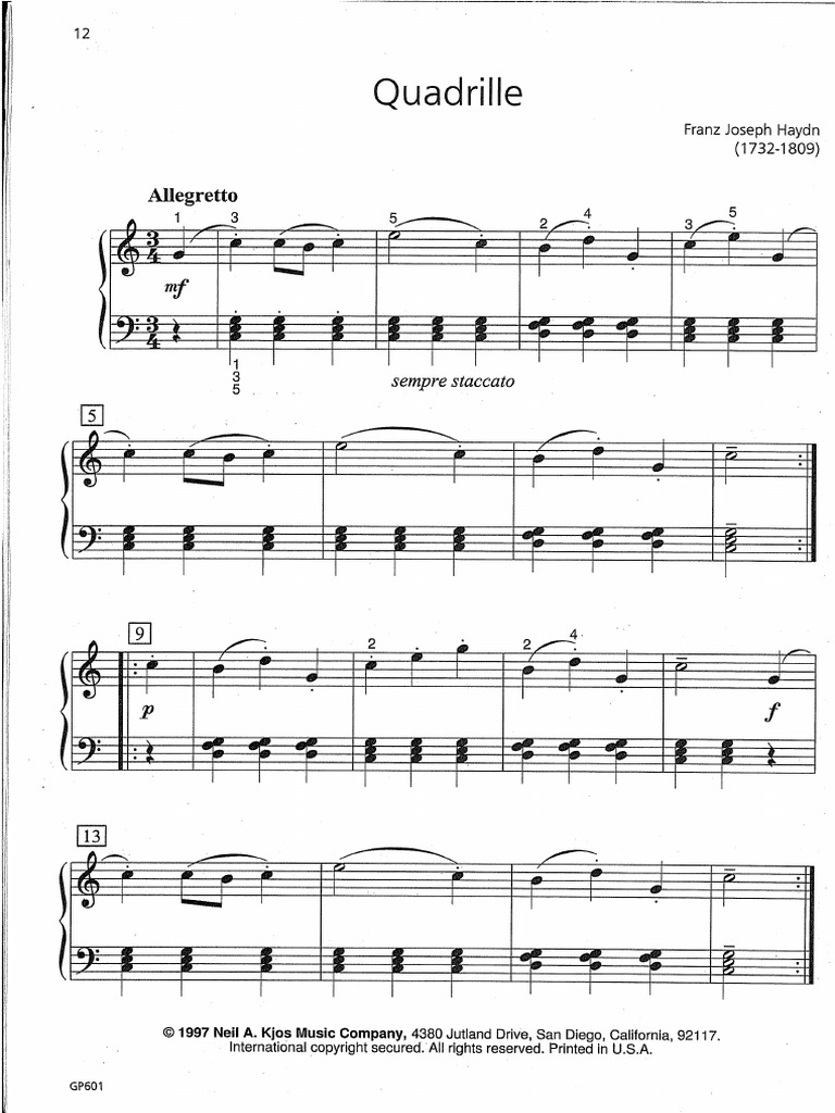 Haydn - Quadrille | PDF