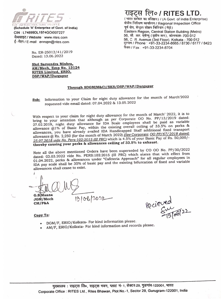 Night Duty Allowance | PDF