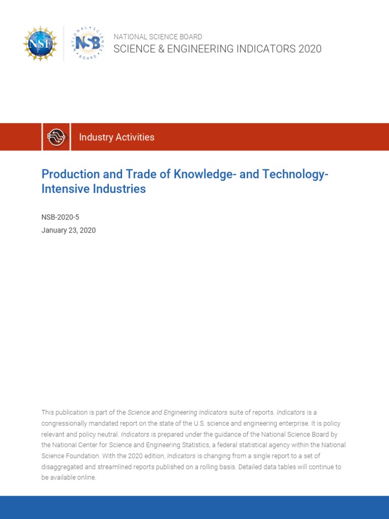 Production and Trade of Knowledge-And Technology - Intensive Industries ...
