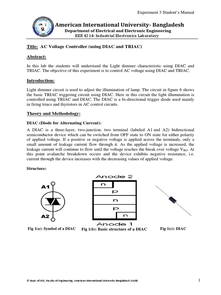 American International University-Bangladesh: Title: AC Voltage ...
