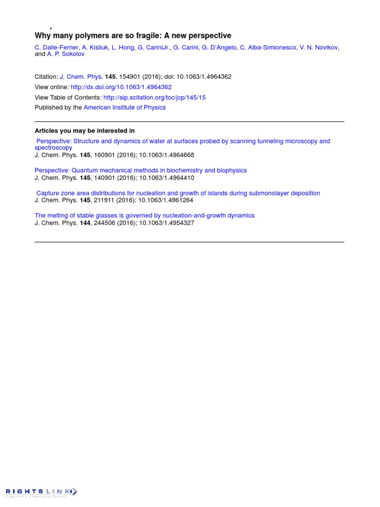 Fragility 2016 | PDF | Polymers | Temperature
