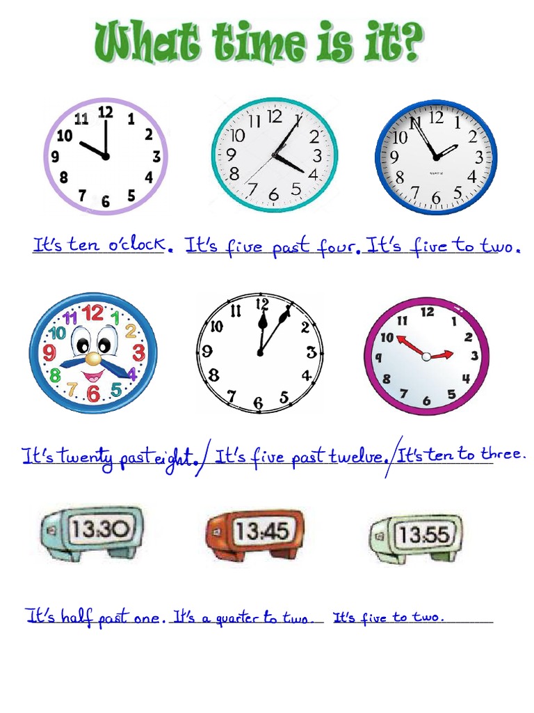 Telling Time-ANSWERS EXERCISES | PDF