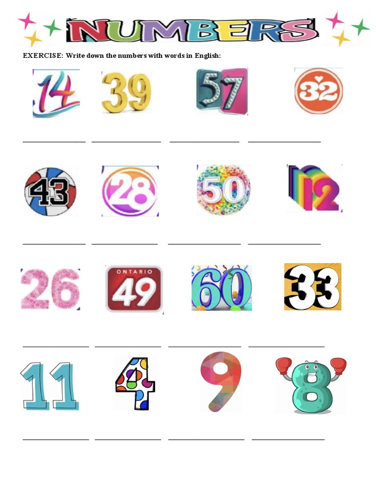 Write Numbers-1 To 60-Year 3 | PDF