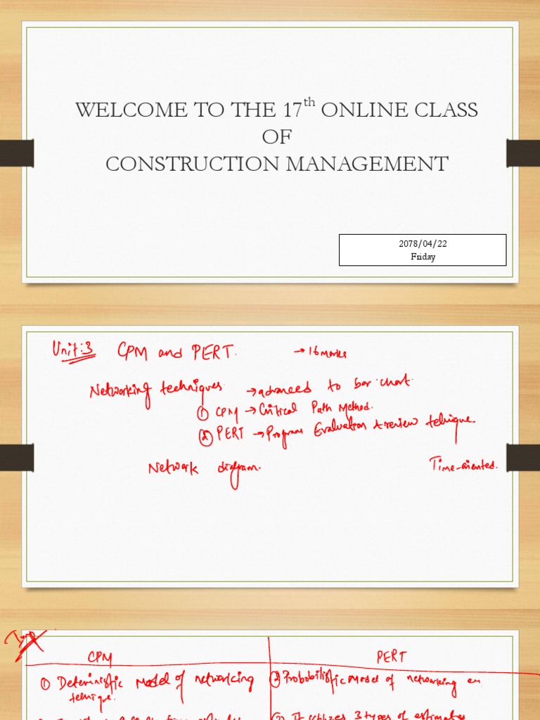 Class 17 &18 CPM and PERT | PDF