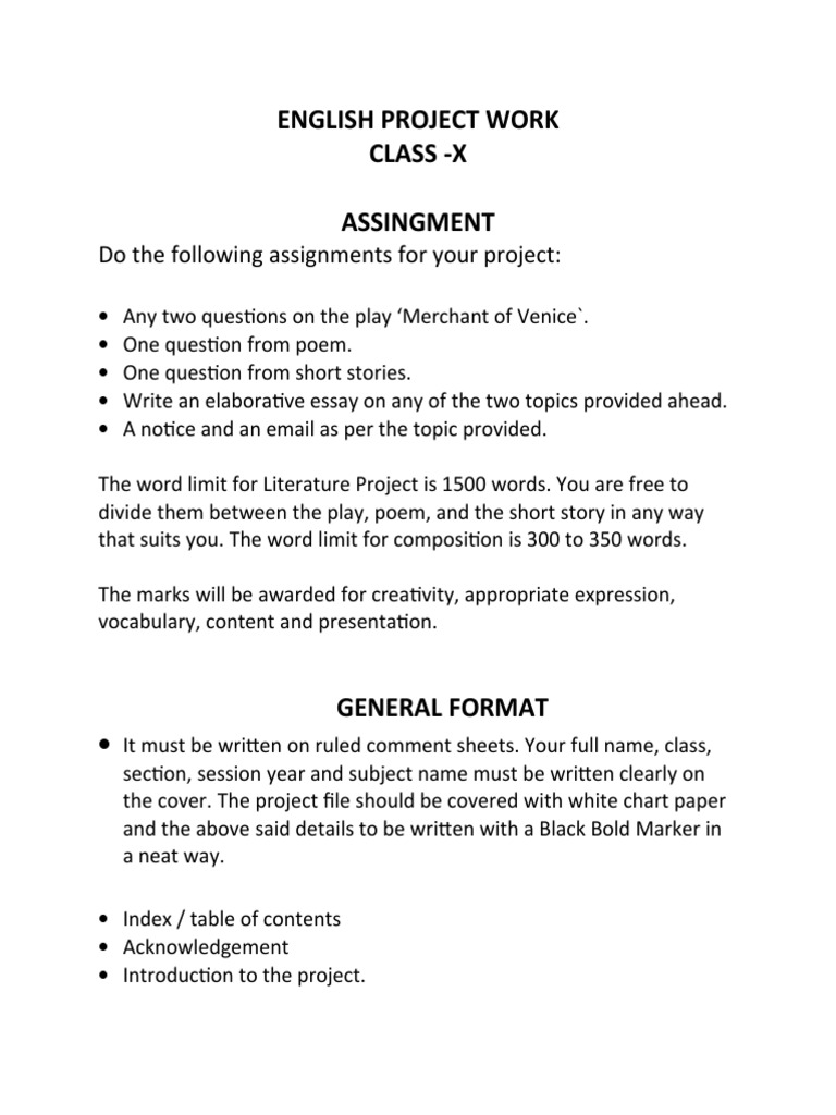 English Project Work Class X-1 | PDF | The Merchant Of Venice | Linguistics