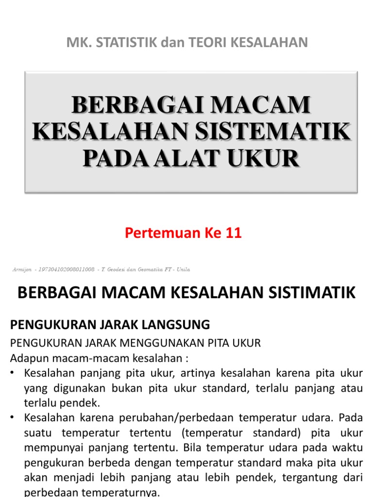 Kesalahan Sistematis pada Alat Ukur | PDF | Sains & Matematika