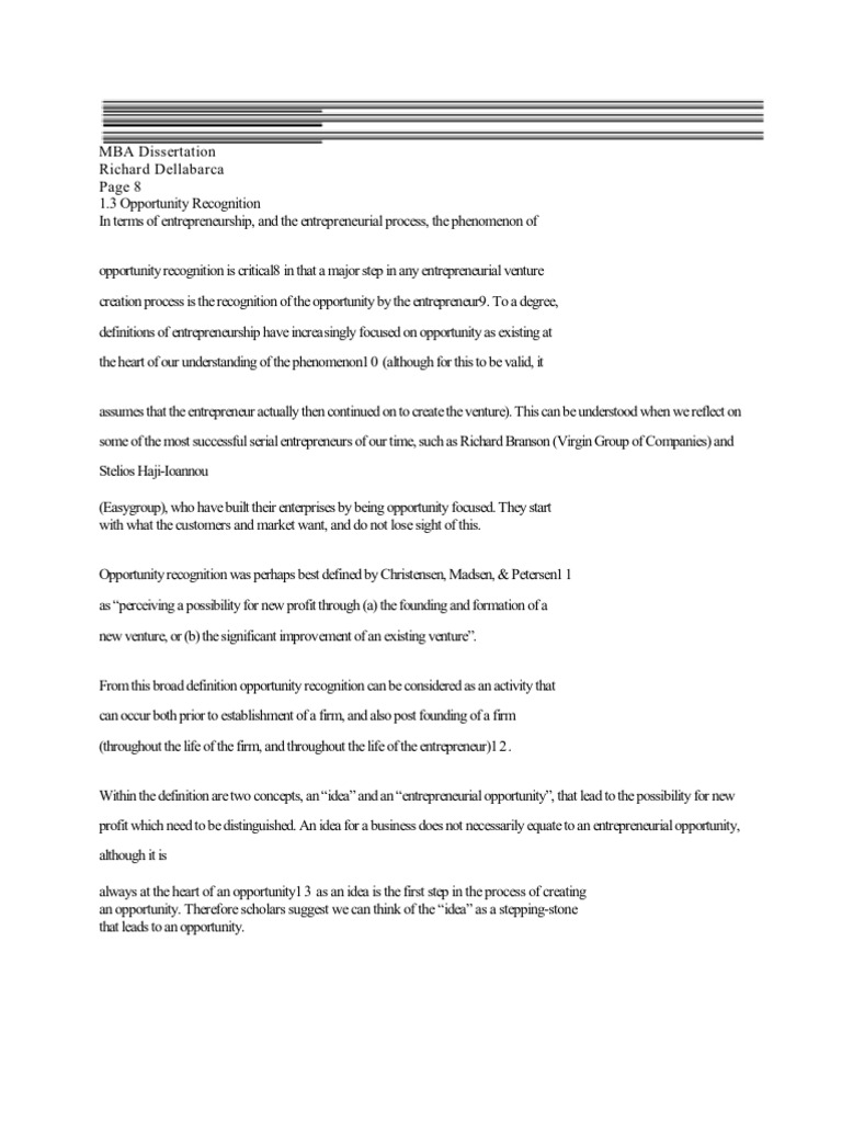 Opportunity Recognition | PDF