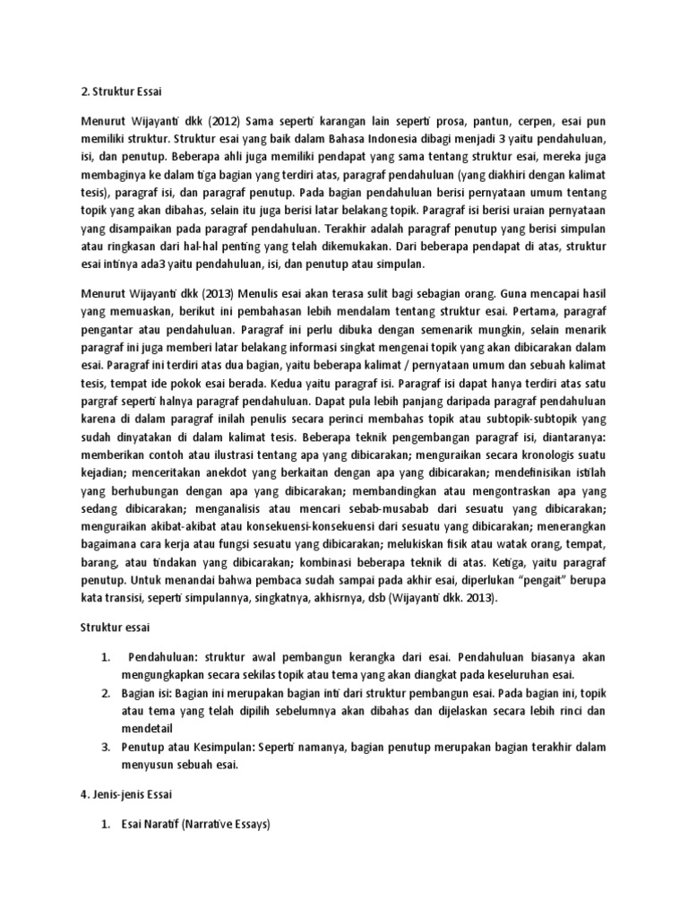 STRUKTUR DAN JENIS-JENIS ESSAI | PDF