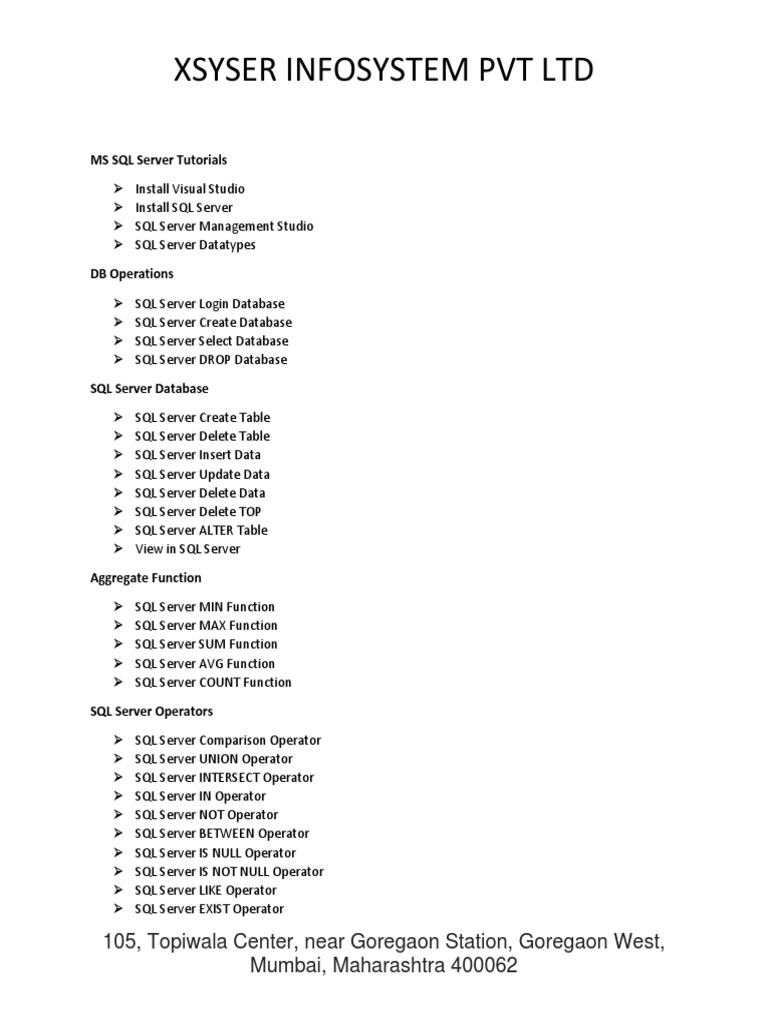 MS SQL Server Tutorials | PDF | Microsoft Sql Server | Databases