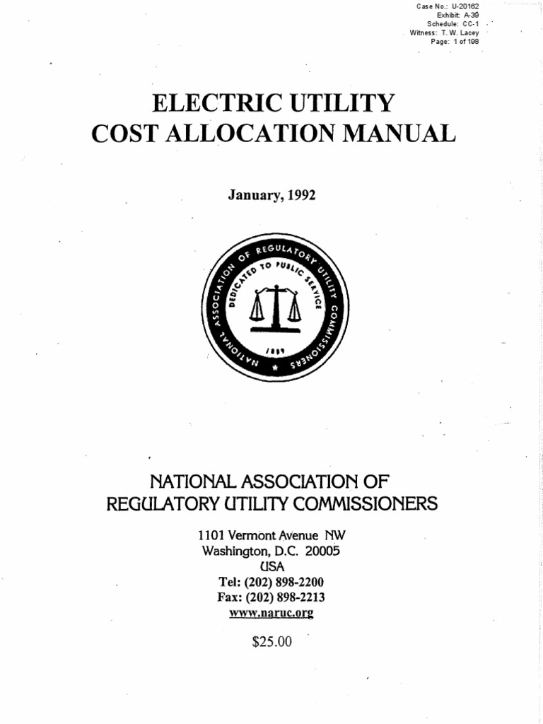 NARUC Electric Utility Cost Alloc Manual Jan 1992 | PDF | Electric Power Distribution | Electric ...