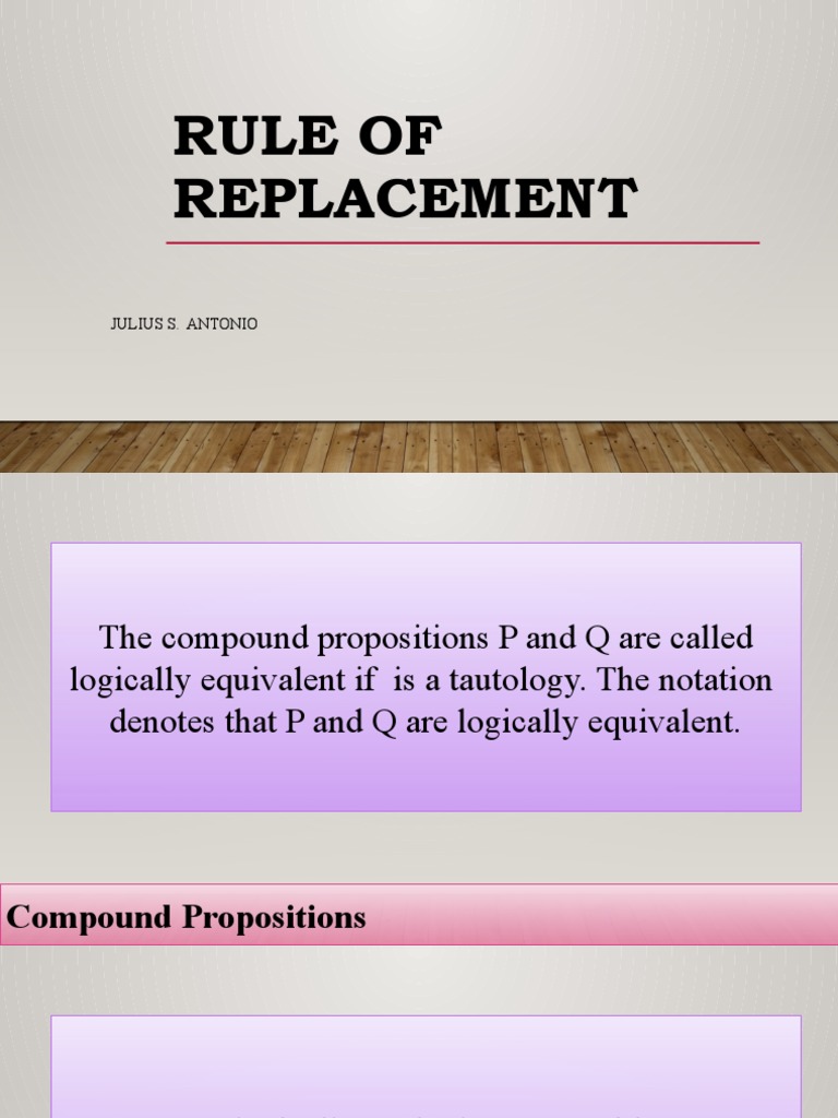 Rule of Replacement | PDF | Philosophy