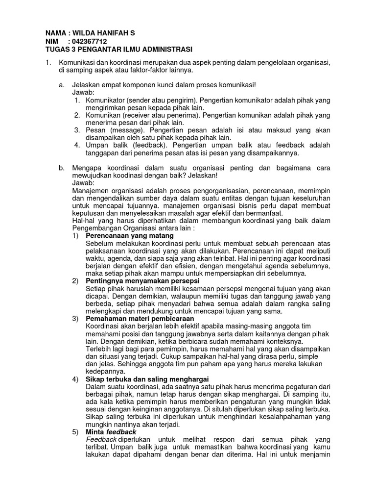 Tugas 3 Pengantar Ilmu Administrasi | PDF