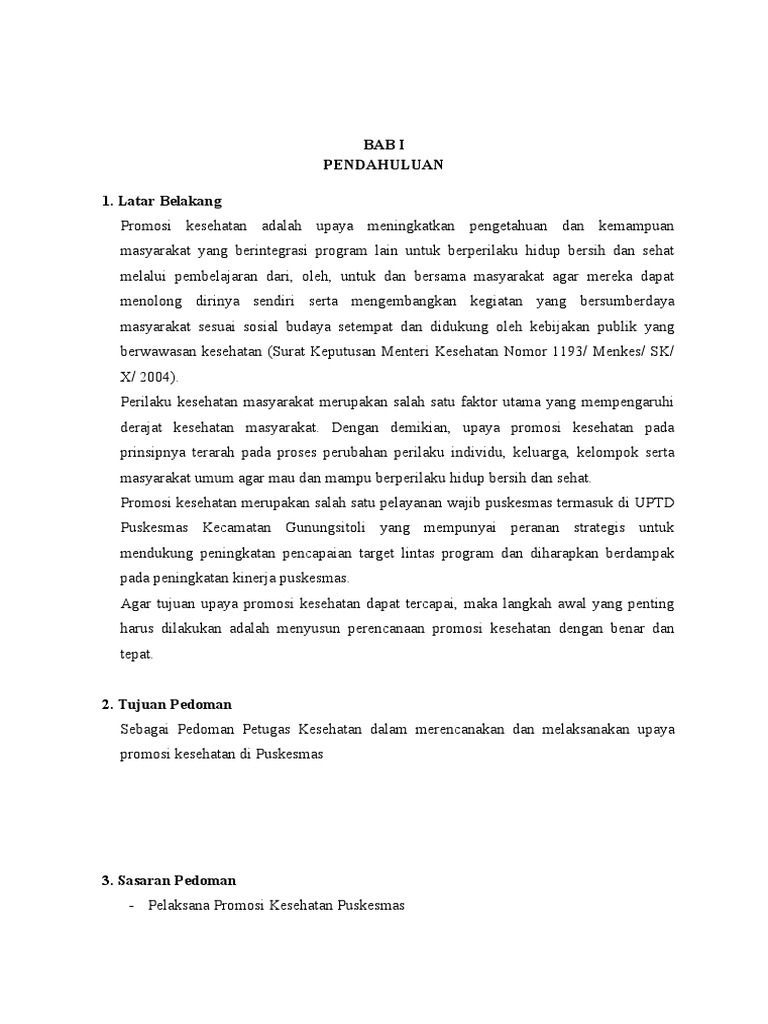 Pedoman Promkes | PDF