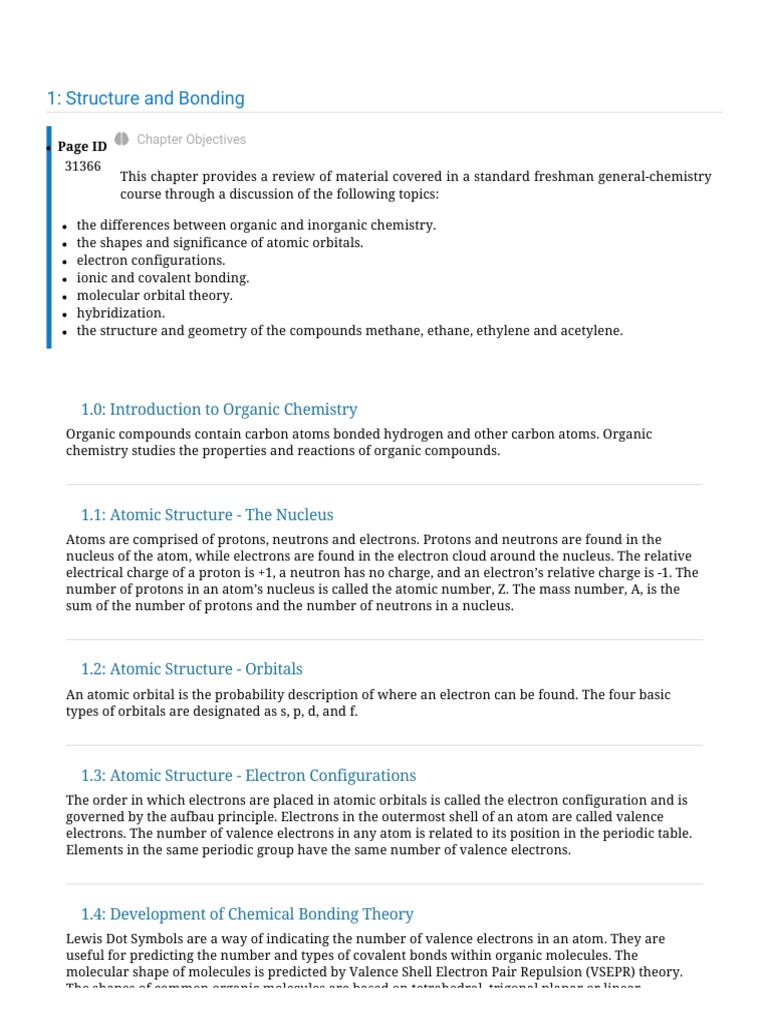 Structure and Bonding in Chemistry | PDF | Chemical Bond | Covalent Bond
