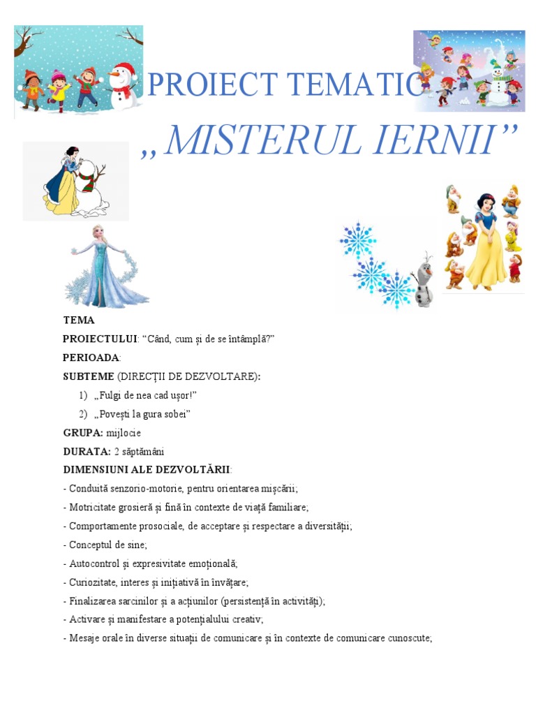 Proiect - Tematic Misterul 2 Iernii | PDF