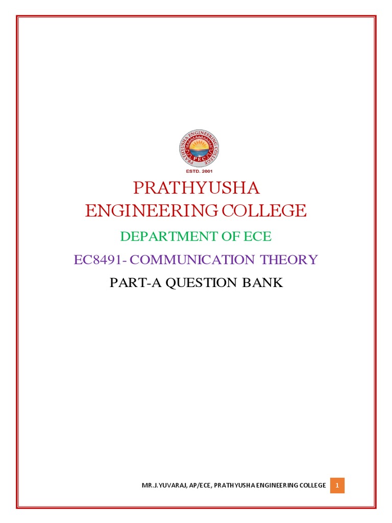 CT 2 Marks QB | PDF | Frequency Modulation | Modulation