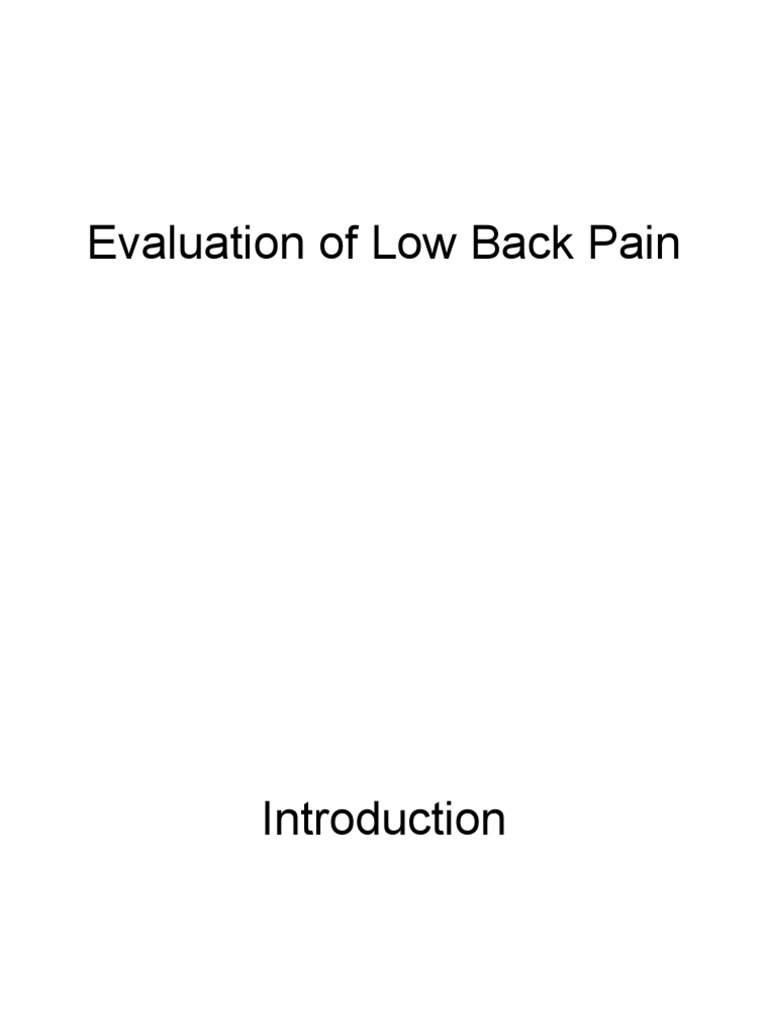 Evaluation of Low Back Pain (Ray) | PDF | Back Pain | Pelvis