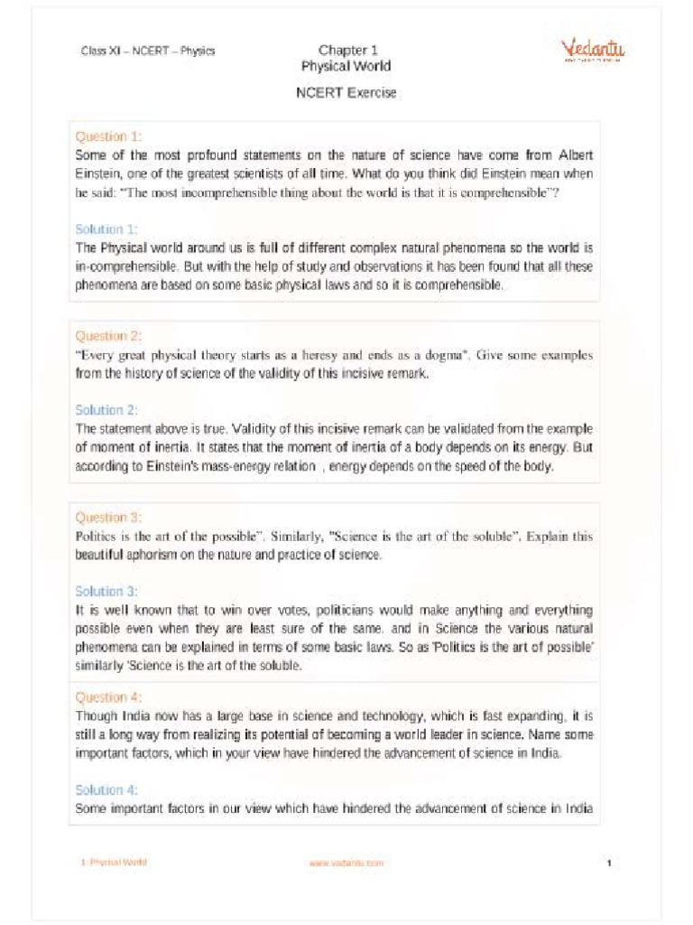 11-Physics-Ncert-Chapter 1 - Ans | PDF