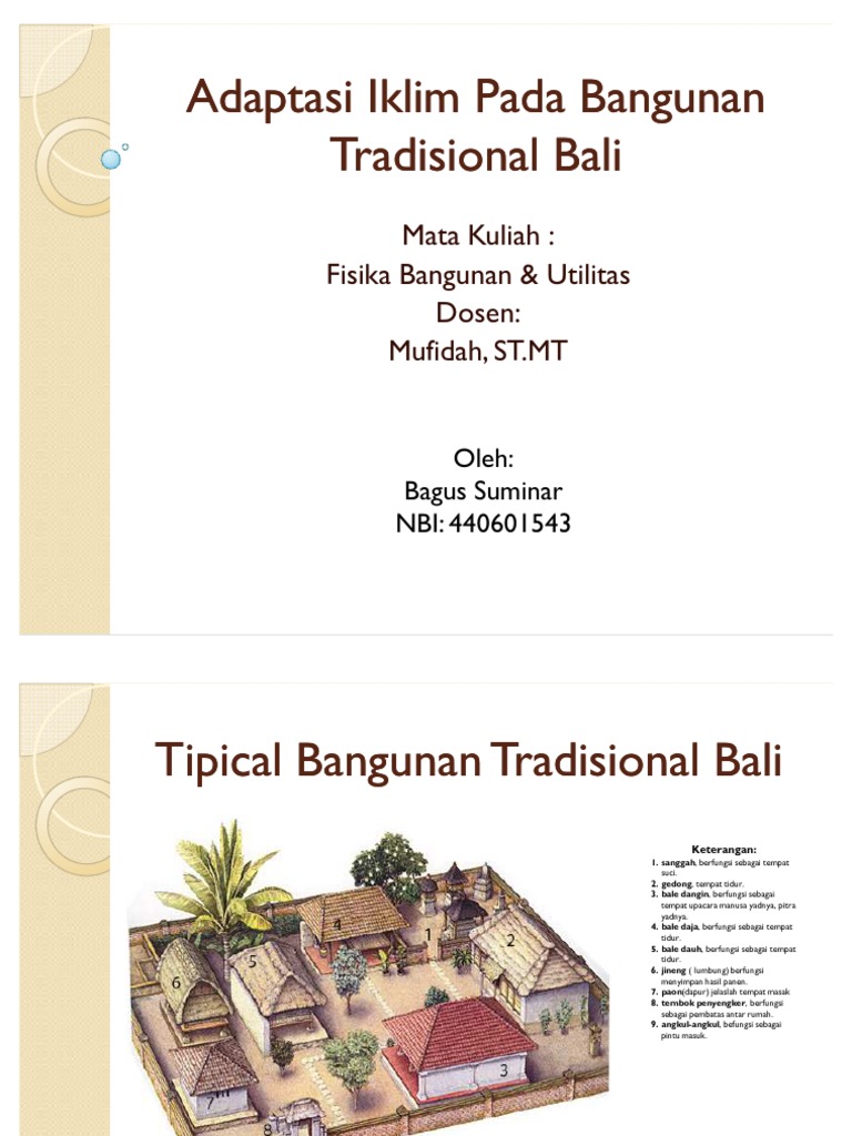 Adaptasi Iklim Pada Bangunan Tradisional Bali (Bagus Suminar) | PDF