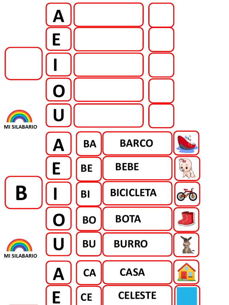 Silabario Completo del Abecedario | PDF | Artes del Lenguaje y Comunicación