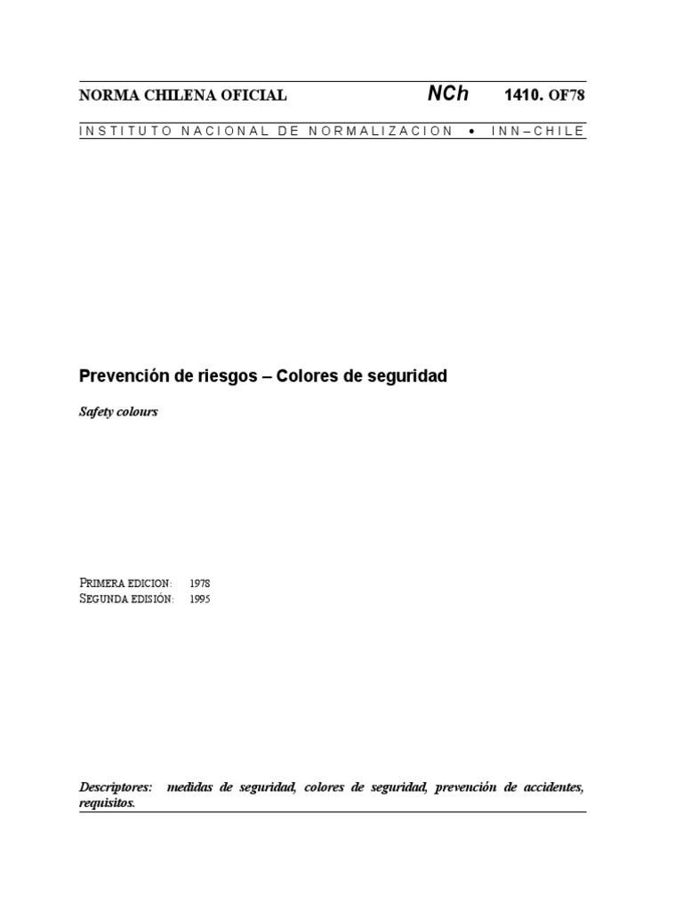 NCH 1410 | PDF | Color | Blanco
