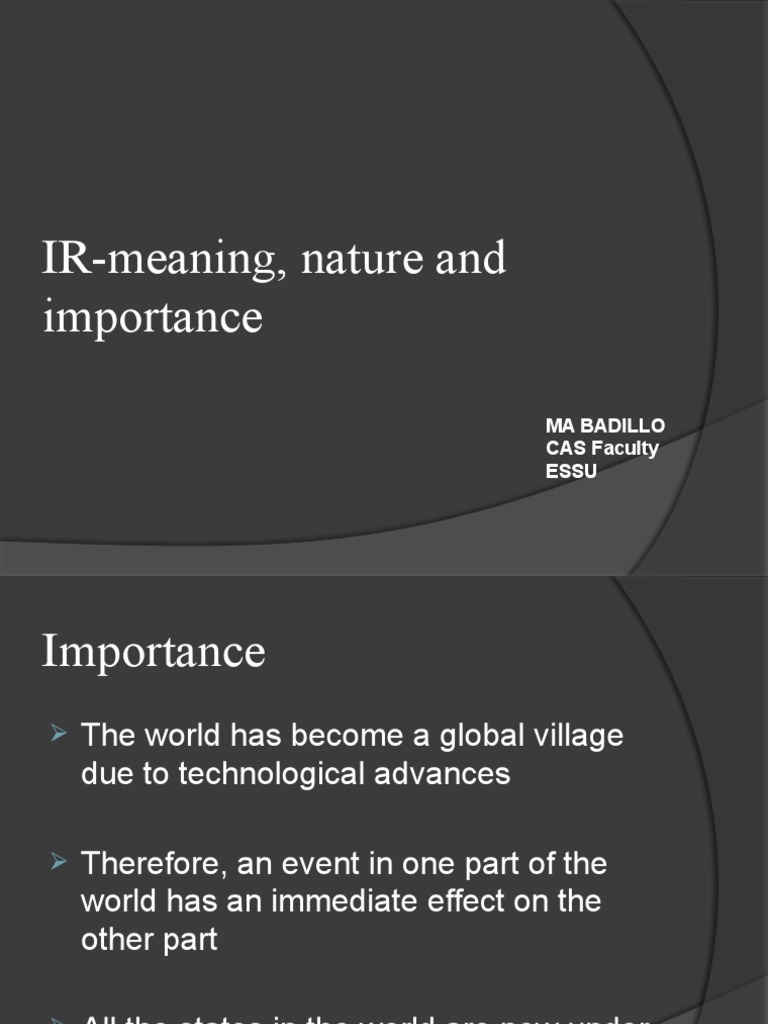 Understanding International Relations: Importance and Scope | PDF ...