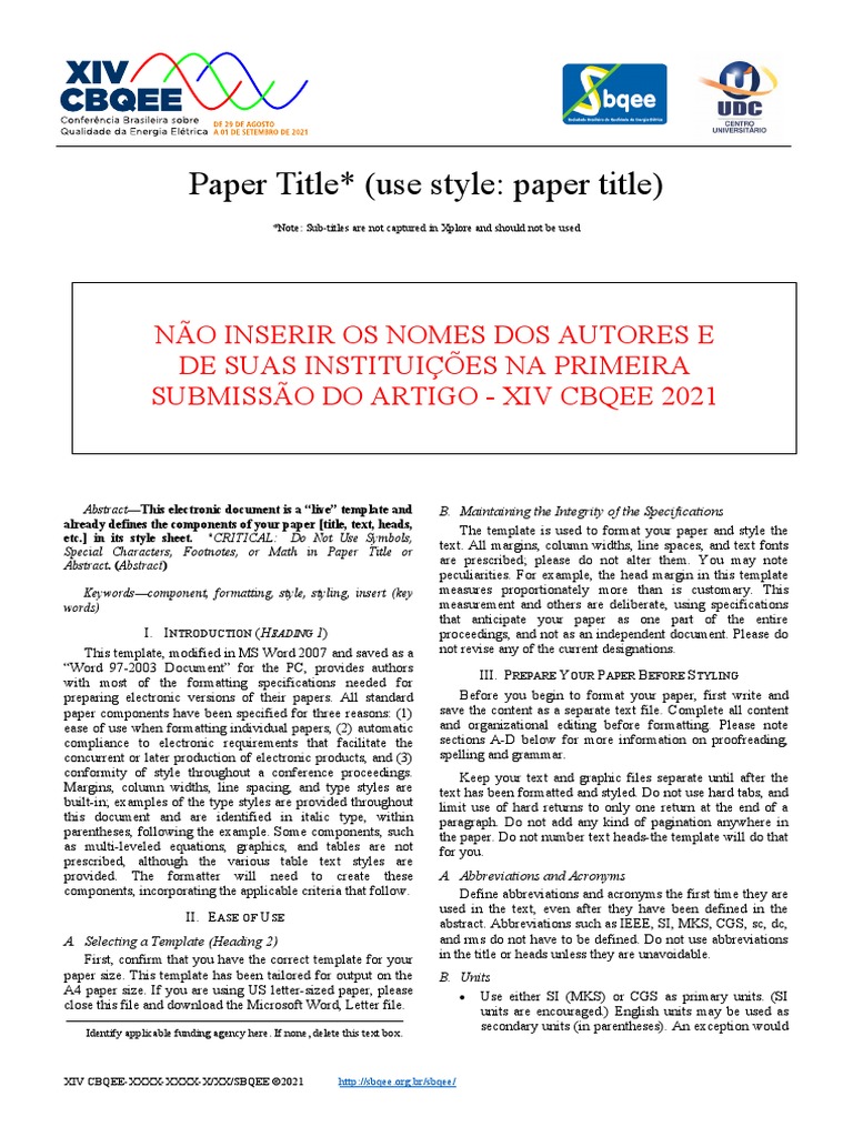 Paper Title (Use Style: Paper Title) | Download Free PDF | Note (Typography) | Bracket