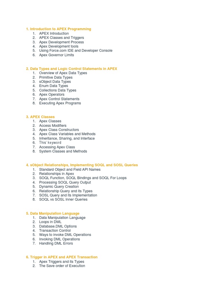 Introduction To APEX Programming | PDF | Class (Computer Programming ...