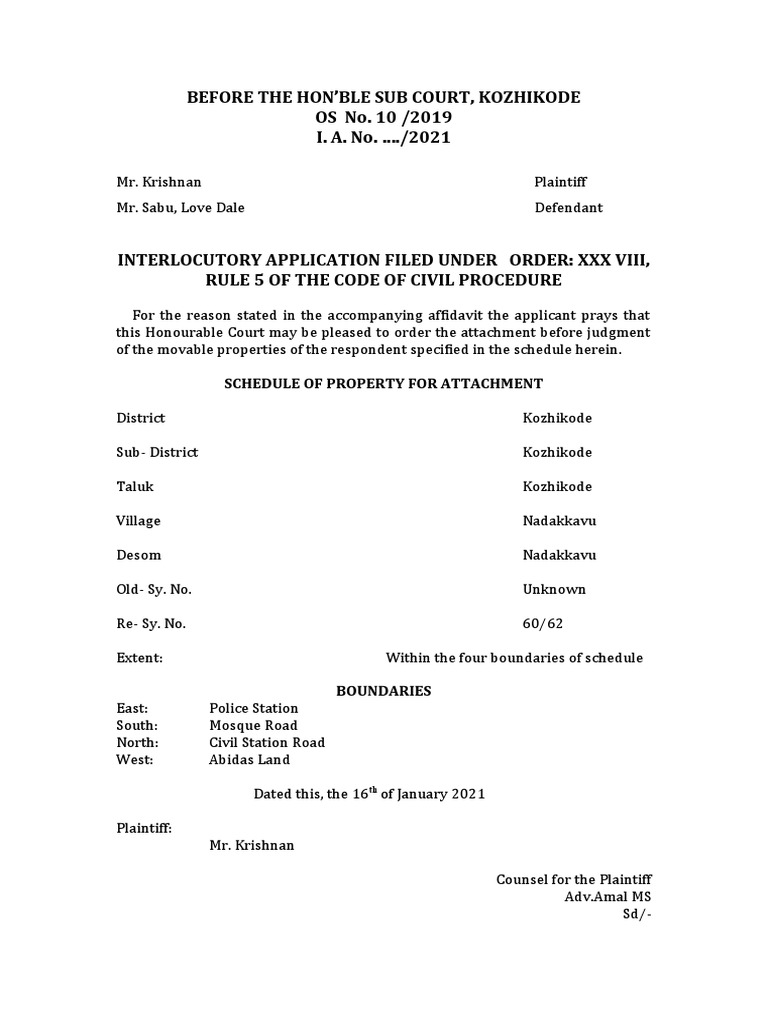 Interlocutory Application | PDF | Finance & Money Management | Credit