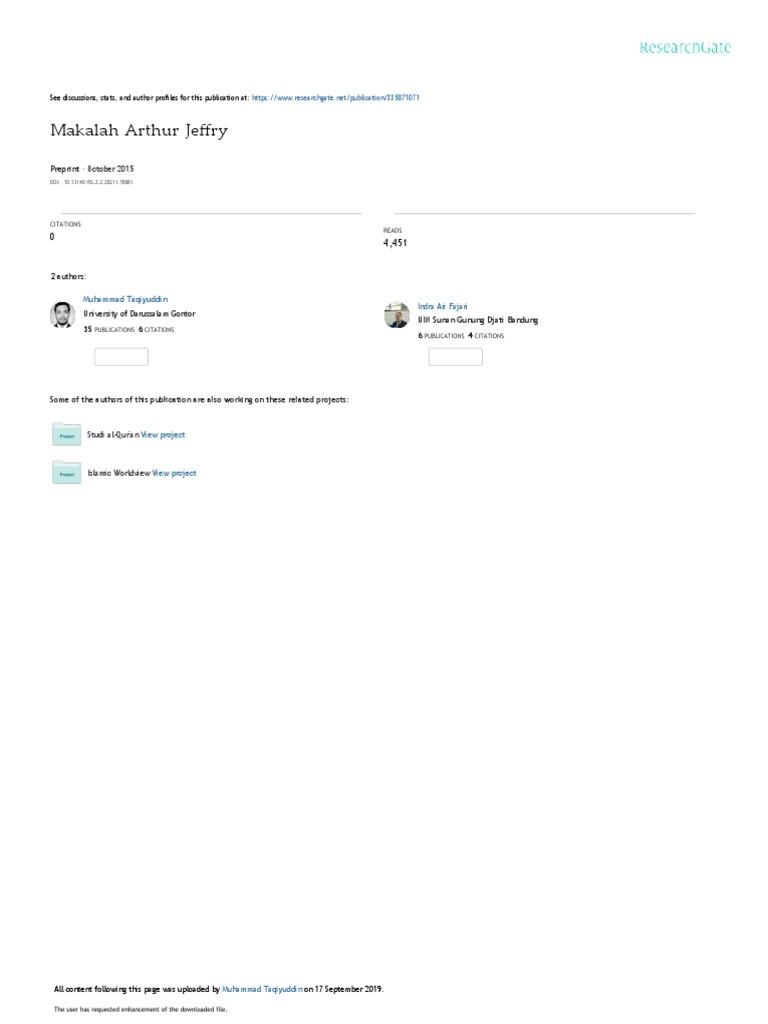 Makalah Arthur Jeffry | PDF | Ilmu Sosial | Seni & Disiplin Bahasa