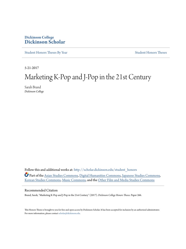 Marketing K Pop and J Pop in The 21st Century | PDF | South Korea ...