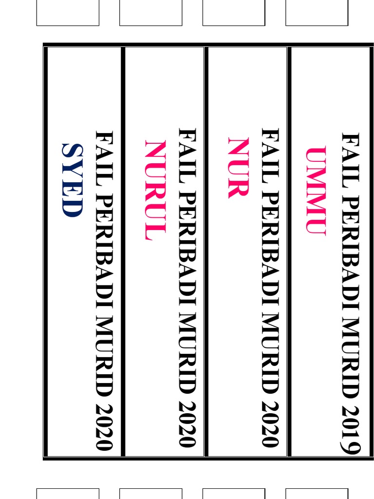 Tulang Fail Peribadi Murid Pra 2020 | PDF