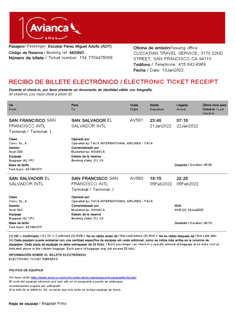 Your Electronic Ticket-EMD Receipt | PDF | Transporte | Industrias de ...