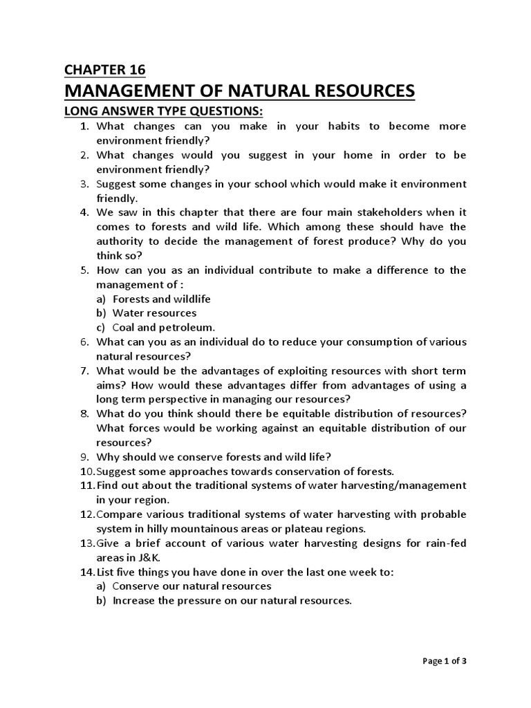 Biology Management of Natural Resources 10th | PDF | Resource ...