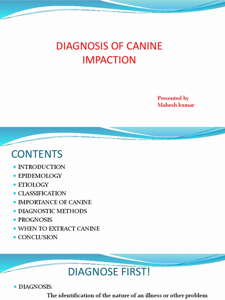 Canine Impaction Diagnosis and Classification | PDF | Tooth | Dentistry ...