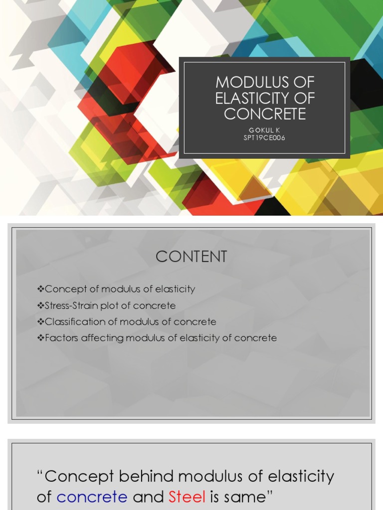 Modulus of Elasticity of Concrete | PDF | Deformation (Engineering ...