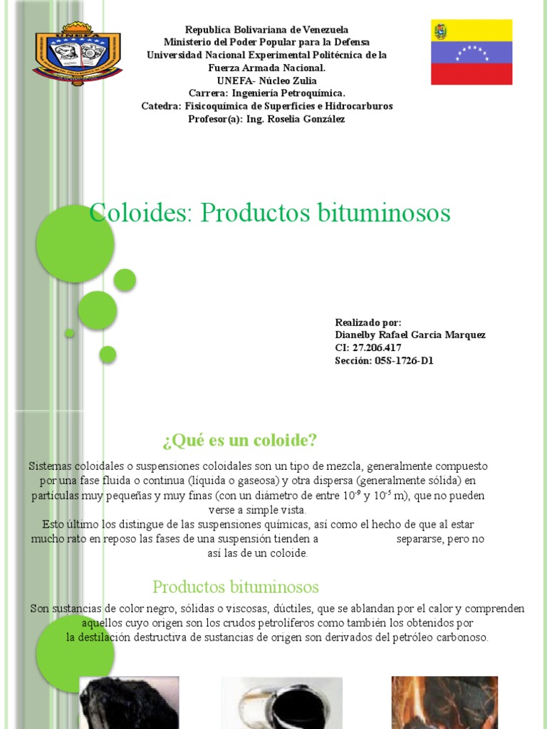 Productos Bituminosos | PDF | Coloide | Naturaleza