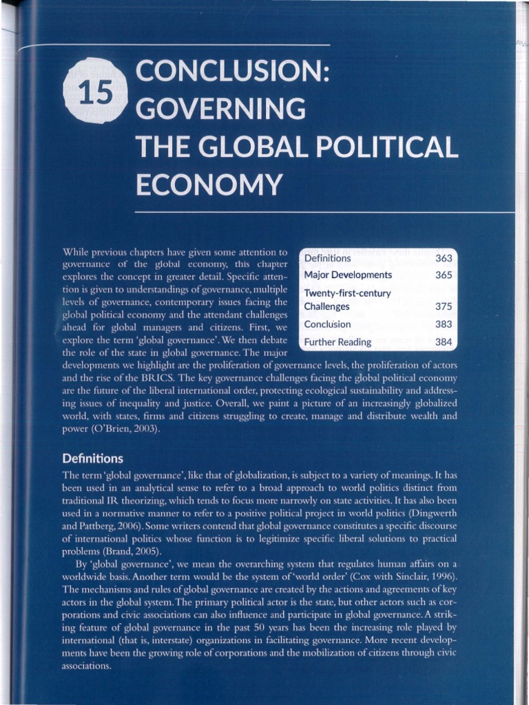 Chapter 15 Governing The Global Political Economy | PDF | Governance ...