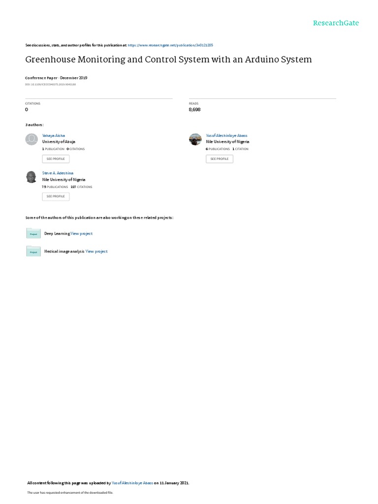 Greenhouse Monitoring and Control System With An Arduino System | PDF ...