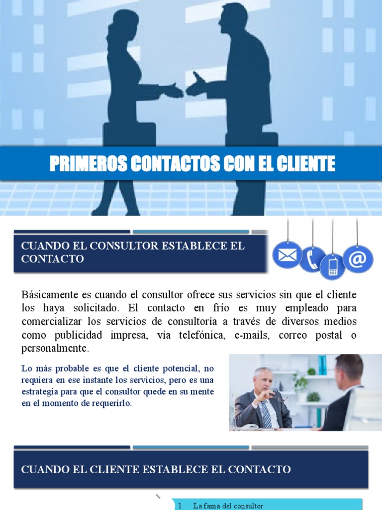 Primeros Contactos Con El Cliente | PDF | Planificación | Consultor