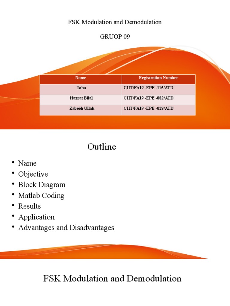 FSK Modulation and Demodulation | PDF | Modulation | Signal To Noise Ratio
