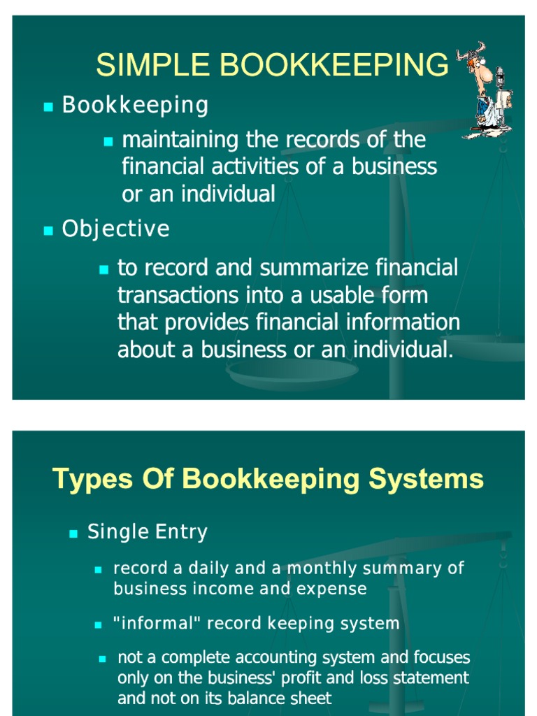 Simple Bookkeeping | PDF | Debits And Credits | Bookkeeping