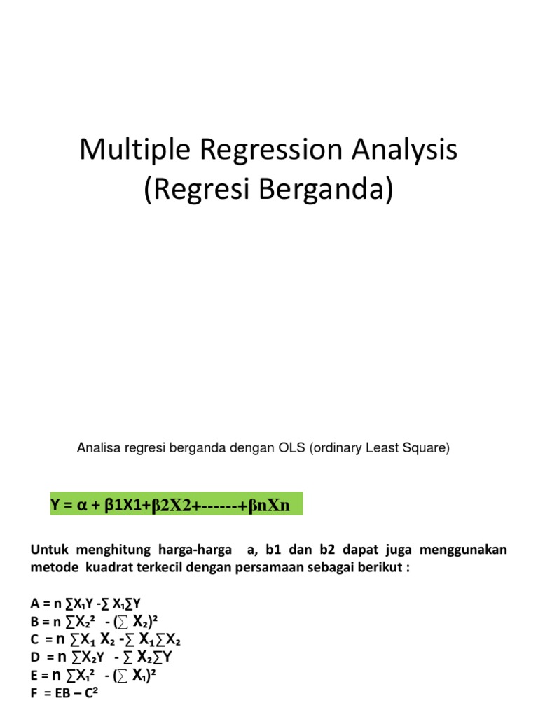 Multiple Regression Analysis | PDF | Sains & Matematika