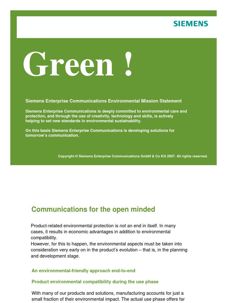 Green SEN Environmental Mission Statement | Download Free PDF | Quality ...
