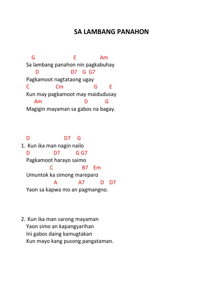 Sa Lambang Panahon Chords | PDF